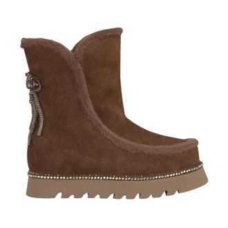 Alma En Pena Bootie mit Pelzdetails kombiniert - - Shoes - Damen - Braun - 37 EU