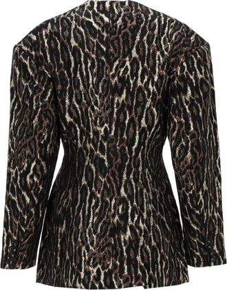 Ganni Animal Print Recycled Polyester Blazer - Multicolor
