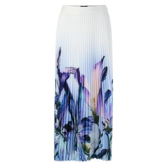 Marc Cain Falten Midi Rock mit Lilien-Print - - Skirts - Damen - Mehrfarbig - L