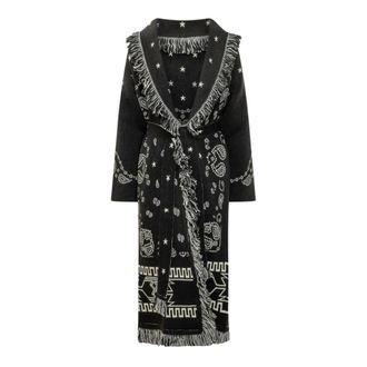 Alanui Bandana Jaquard Mantel - - Knitwear - Damen - Schwarzk - S