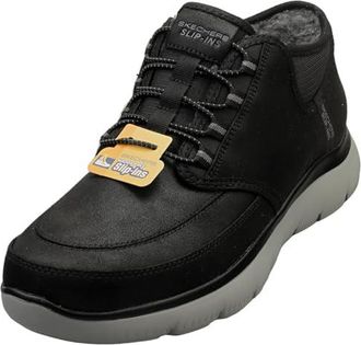 Skechers Baskets Summits Siegul pour Homme, Bordure en Daim Noir Anthracite, 47.5 EU