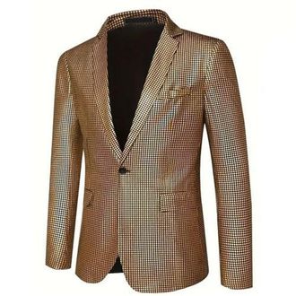 Generic Veste de costume pour homme Dor&eacute; Discoth&egrave;que Tendance Cin&eacute;ma PartyCostume pour homme, dor&eacute;, L
