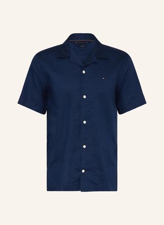 Tommy Hilfiger Resorthemd Comfort Fit Mit Leinen blau