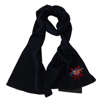Dolce & Gabbana Homme, Accessoires, Bleu, Taille: ONE Size Wrap Shawl Wool Scarf