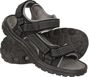 Mountain Warehouse Crete Sandales pour Homme - Chaussures d&eacute;t&eacute; Ouvertes &agrave; Scratch, Confortables, l&eacute;g&egrave;res et Anti-d&eacute;rapantes - Plage, Piscine, randonn&eacute;e, Sport, Marche Gr