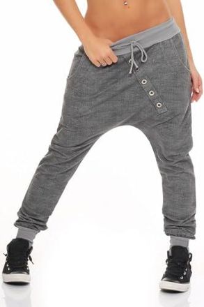 Malito more than fashion Malito Femme Pantalon de Jogging Patte Sport Sweatpants 7398 (Gris)