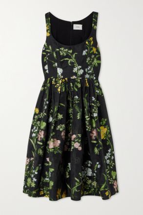 Erdem Robe Midi En Organza &Agrave; Broderies M&eacute;tallis&eacute;es - Noir