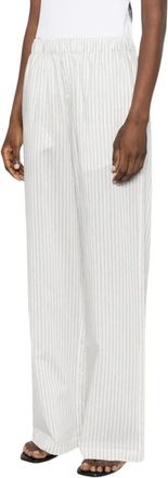 R&oacute;he Femme, Pantalons, Blanc, Taille: 38 FR Wide Leg Silk Pantalons