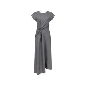 Victoria Beckham Draped Tailored Midi Dress - - Dresses - Damen - Grau - S
