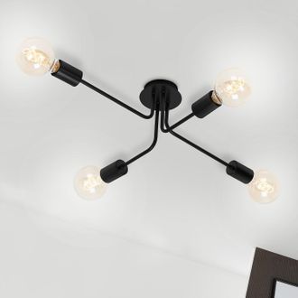 Briloner home24 Deckenleuchte Kuglo 45 x 19 x 66cm Schwarz Material: Metall Metallart: Eisen Oberfläche Metall: Lackiert E27