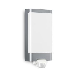 Steinel LED Außenleuchte L 240 S Edelstahl, 9.3 W LED Wandlampe, warm-weiß, 180° Bewegungsmelder, 10 m Reichweite, 8.1 x 16.5 x 30.5 cm
