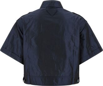 Prada Silk Taffeta Blouse - Navy