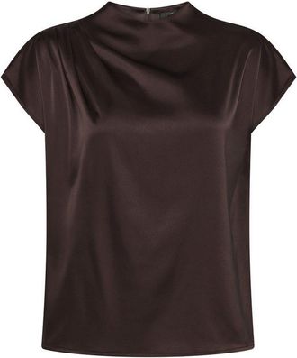 Zero Satinbluse Damen mit Kragen