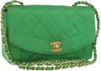 Chanel Sac bandouli&egrave;re vintage en satin Pre-owned - Femme - Pre-owned - Vert - Taille: ONE Size