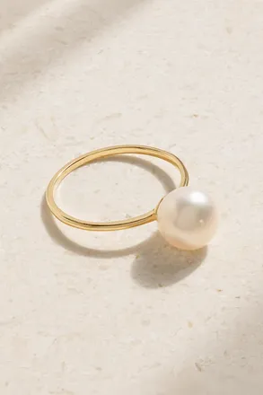Mateo Bijoux Pearl Dot Ring Aus 14 Karat Gold Mit Perle
