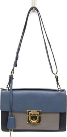 Ferragamo Sac bandouli&egrave;re Pre-owned Ab-21 G179 - Femme - Pre-owned - Bleu - Taille: ONE Size