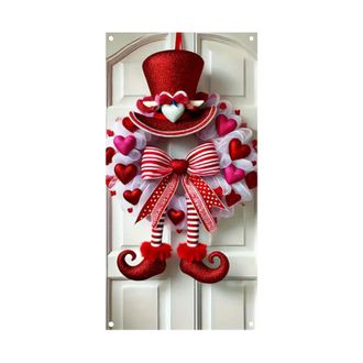 Generico T&uuml;rkranz zum Valentinstag, romantisch in Herzform, 180 x 90 cm, dekoratives Banner zum Valentinstag, f&uuml;r Haust&uuml;r, Veranda, Fenster, Haus und Wohnung