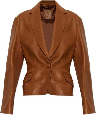 Max Mara Lederjacke Avenue - - Jackets - Damen - Braun - 2XS