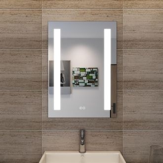 Sonni Badspiegel mit Beleuchtung 50x70cm beschlagfrei Badezimmer Wandspiegel mit Touch-Schalter Spiegel LED-Beleuchtung Kaltweiß/Neutralweiß/Warmweiß IP44