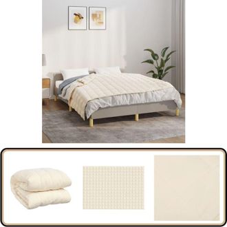 vidaXL Gewichtsdecke Hellcreme 138x200 cm 6 kg Stoff - Gewichtsdecke - Schlafhilfe - Decke - Schlafdruckdecke - Stressabbau