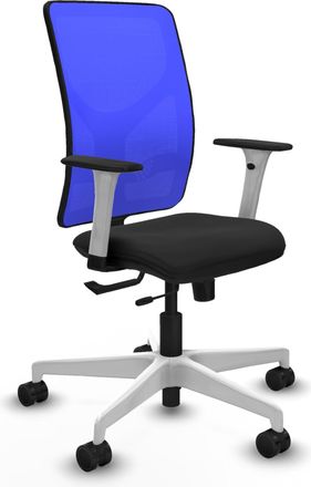 Piqueras y Crespo Gepolsterter B&uuml;rostuhl mit wei&szlig;en und schwarzen Armlehnen, h&ouml;henverstellbare Lendenwirbelst&uuml;tze, ausgestattet mit Syncro/Traslack und Schneideschaum, 