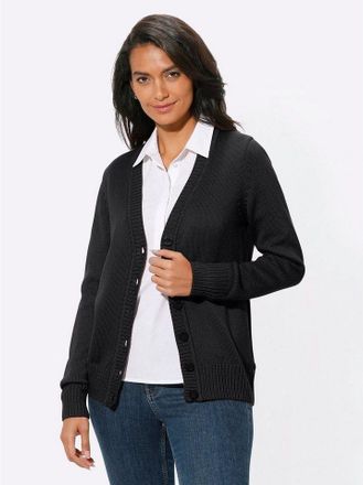 Witt Strickjacke Strickjacke Langarm Materialmix