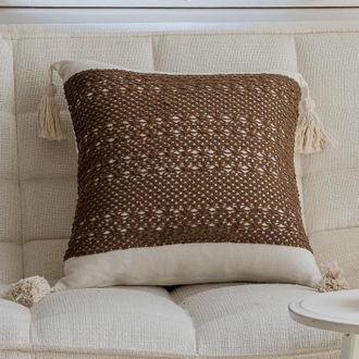 Generic Boho Kissenbezug 40x40 Baumwolle 2er Set Mit Fransen, Handgewebt, Weihnachts- Und Neujahrs Dekokissen F&uuml;r Sofa Wohnzimmer Kissenbezug 50x50, Festliche
