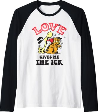 Garfield Love Gives Me The Ick Anti Valentines Day Cartoon Raglan
