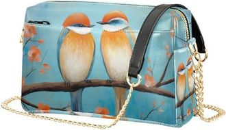Mnsruu Sacs à bandoulière en cuir pour femme, oiseau sur branche, sac à main