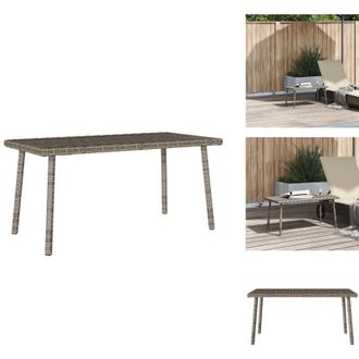 vidaXL Garten-Couchtisch Rechteckig Grau 80x40x37 cm Poly Rattan - Garten-Couchtisch - Garten-Couchtische - Outdoor-Couchtisch - Au&szlig;en-Couchtisch