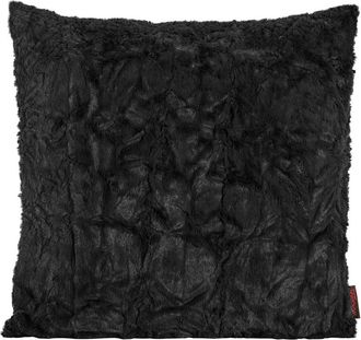 Magma Heimtex Magma Kissenhülle Fluffy - 50 x 50 cm - Plüsch Kissenhülle Felloptik - sehr flauschig und kuschelig - in vielen Farben, Farbe:Magma_schwarz_001