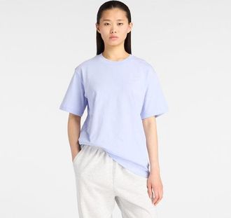 New Balance Damen Athletics Jersey T-Shirt in Violett, Baumwolljersey, Gr&ouml;&szlig;e XL