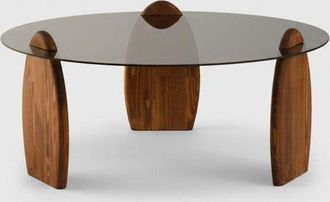 M&S Collection Couchtisch aus geh&auml;rtetem Glas und Massivholz Surf