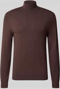 Mc Neal Slim Fit Rollkragenpullover aus Viskose-Mix mit Rippb&uuml;ndchen