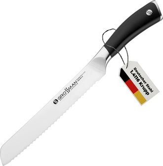 Greta Magnusson-Grossman 009PF | Brotmesser 33,0 cm | Ultrascharfer K&uuml;chenmesser | Deutschem Edelstahl Klinge 20,0 cm | mit Ergonomischen Griff 13,0 cm (220 Gramm)