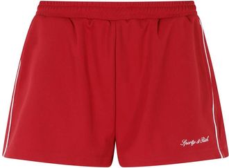 Sporty & Rich Femme, Shorts, Rouge, Taille: 36 FR Signature Logo Retro Track Short