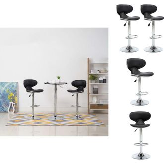 vidaXL Barhocker 2 Stk. Schwarz Kunstleder - Barhocker - K&uuml;chenhocker - Esszimmerst&uuml;hle - Hochstuhl - Drehbares Hocker