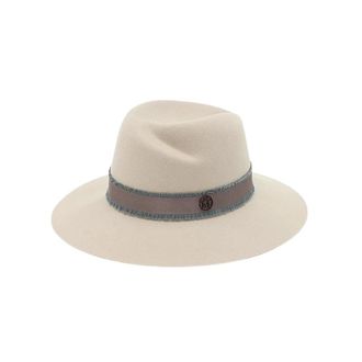 Maison Michel Verzierte Baumwoll-Grosgrain-Hut - - Accessories - Herren - Beige - ONE SIZE