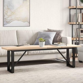 vidaXL Table basse cadre en o 160x40x45,5 cm bois de pin massif acier - Vidaxl