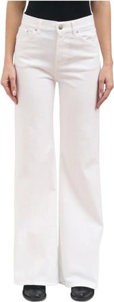 Dondup Femme, Pantalons, Blanc, Taille: W29 Wide Leg Denim Pantalons