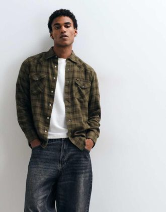 Wrangler chemise western verte