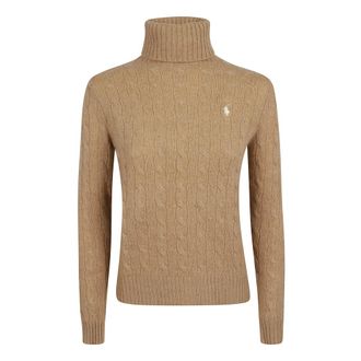 Polo Ralph Lauren Kamel Melange Rollkragen Strickpullover - - Knitwear - Damen - Beige - XS