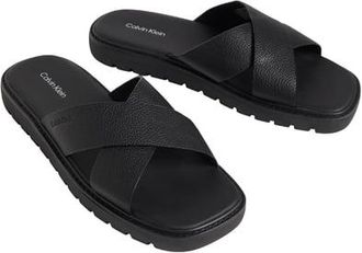 Calvin Klein Sandales plates mules en cuir