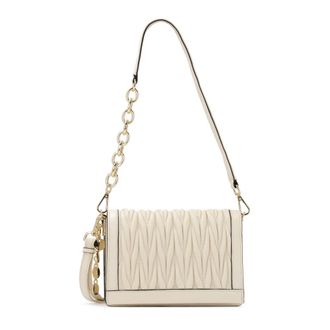 Kazar Ledertasche mit dekorativer Drapierung auf der Klappe Jonna - - Bags - Damen - Beige - ONE SIZE