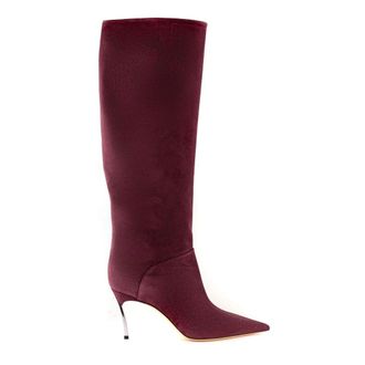 Casadei Rubinrote Wildleder Kniehohe Blade Stiefel - - Shoes - Damen - Rot - 38 EU