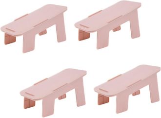 BESPORTBLE 4 St&uuml;ck Teiliges Schuhregal Doppellagiges Platzsparendes Schuhst&auml;nder Organizer in Rosa Vielseitig f&uuml;r Canvas Sandalen Kinderschuhe Praktische und Sta