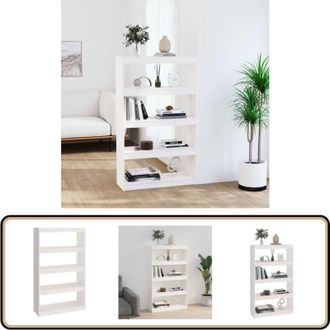 vidaXL Vidaxl - Bücherregal/Raumteiler Weiß 80x30x135,5 cm Massivholz Kiefer - Bücherregal - Holzregal - Raumteiler - Kiefernholz - Weißes Regal