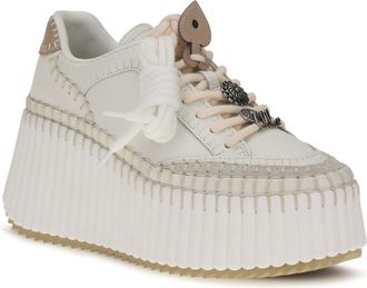 Chlo&eacute; Womens Nama Platform Sneakers Lovely White