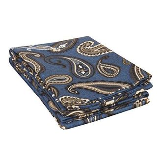 Superior Flanell-Kopfkissenbezugsset, 51 x 76 cm, Baumwolle, marineblaues Paisleymuster