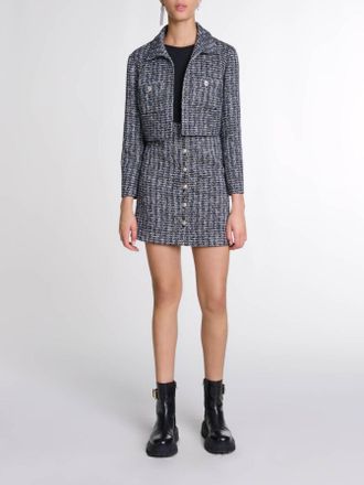 Maje 2-in-1 Tweed-kleid - Schwarz / Wei&szlig; - Gr&ouml;&szlig;e 32 - Maje